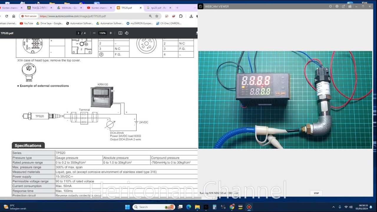 Cara menghubungkan pressure transmitter 2 wire TPS-20 dengan controller ...