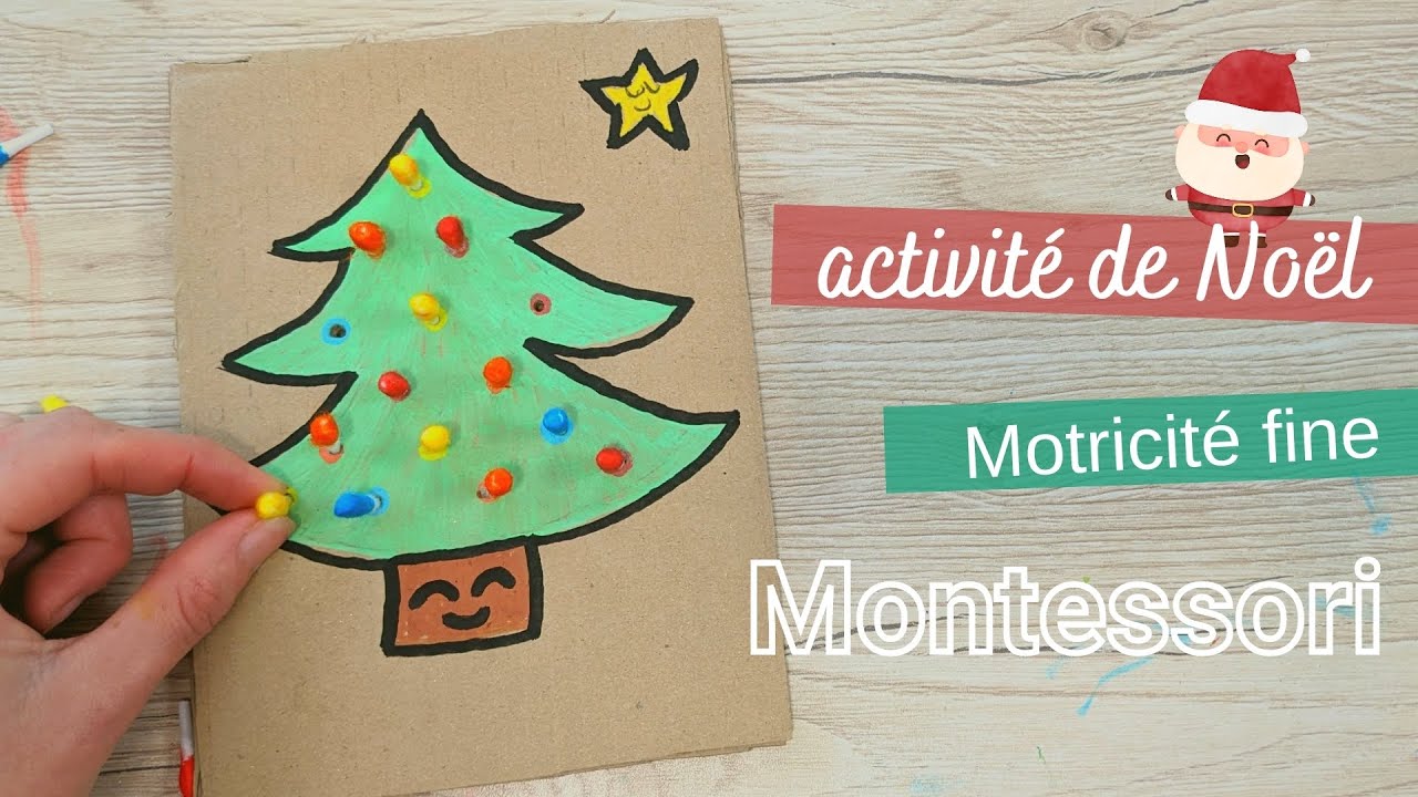 Activité de Noël - motricité fine pour les 3-6 ans - Montessori - YouTube