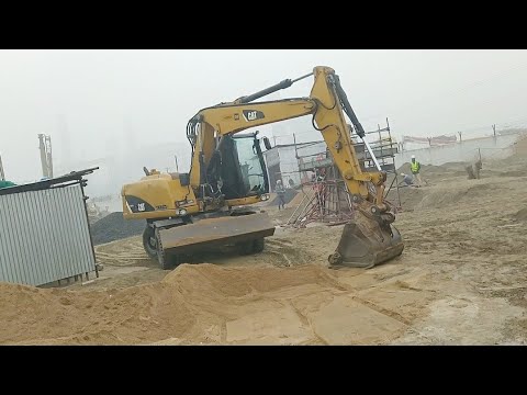 CAT excavator working shifting sand from the ground #excavator #jcb3dx ...