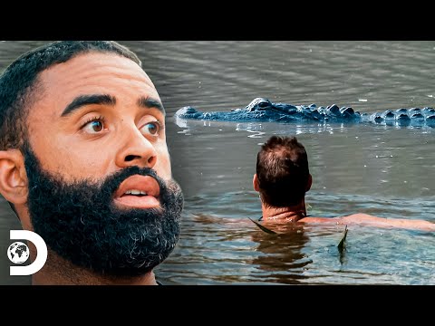 Sobreviventes precisam encarar crocodilos | Largados e Pelados: A Tribo | Discovery Brasil