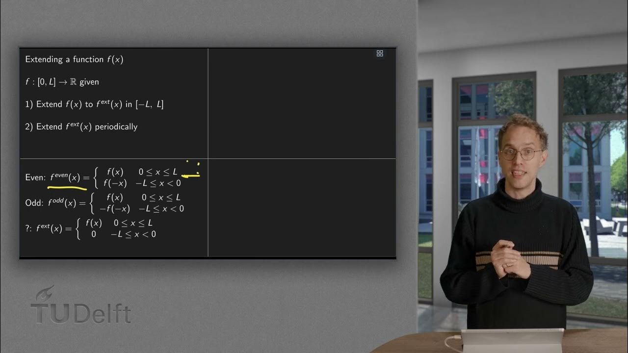 Even and odd extensions of a function - YouTube