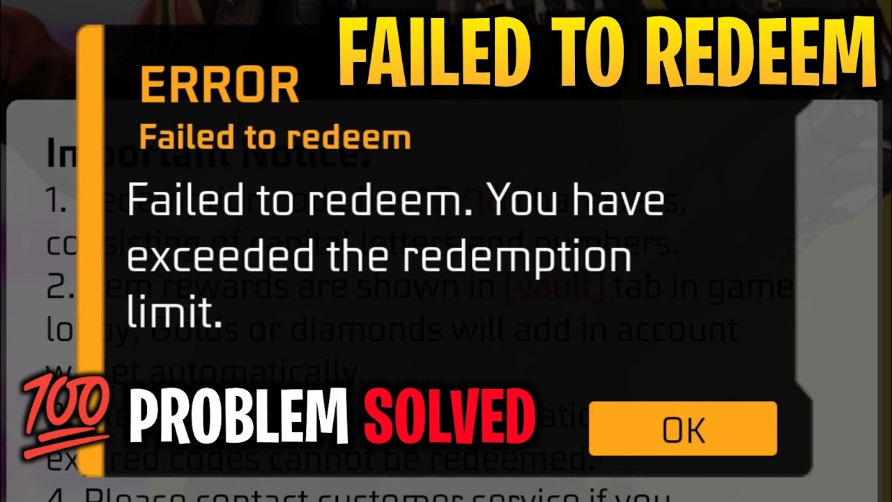 failed to redeem problem solved || 26 January redeem code free fire || today redeem code free ...