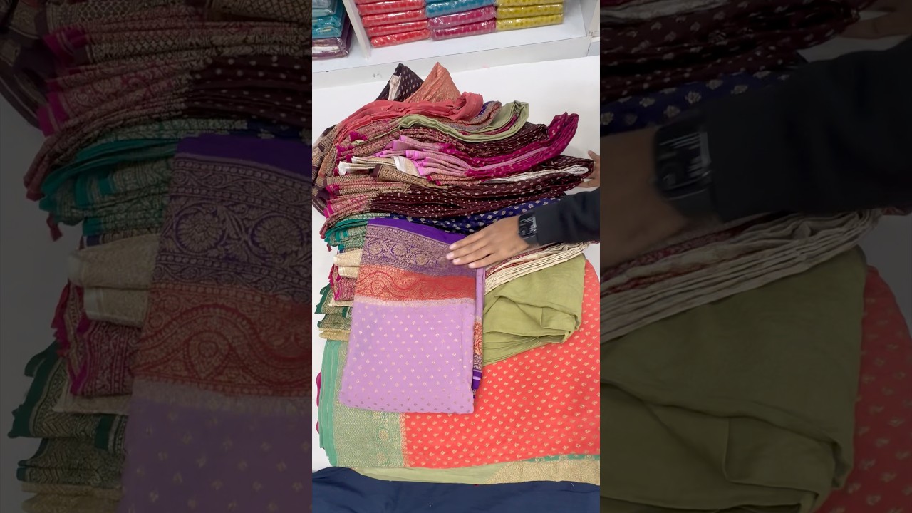 ‼️ Exclusive Launch | Pure Banarasi Crepe Sarees with Beautiful Color ...