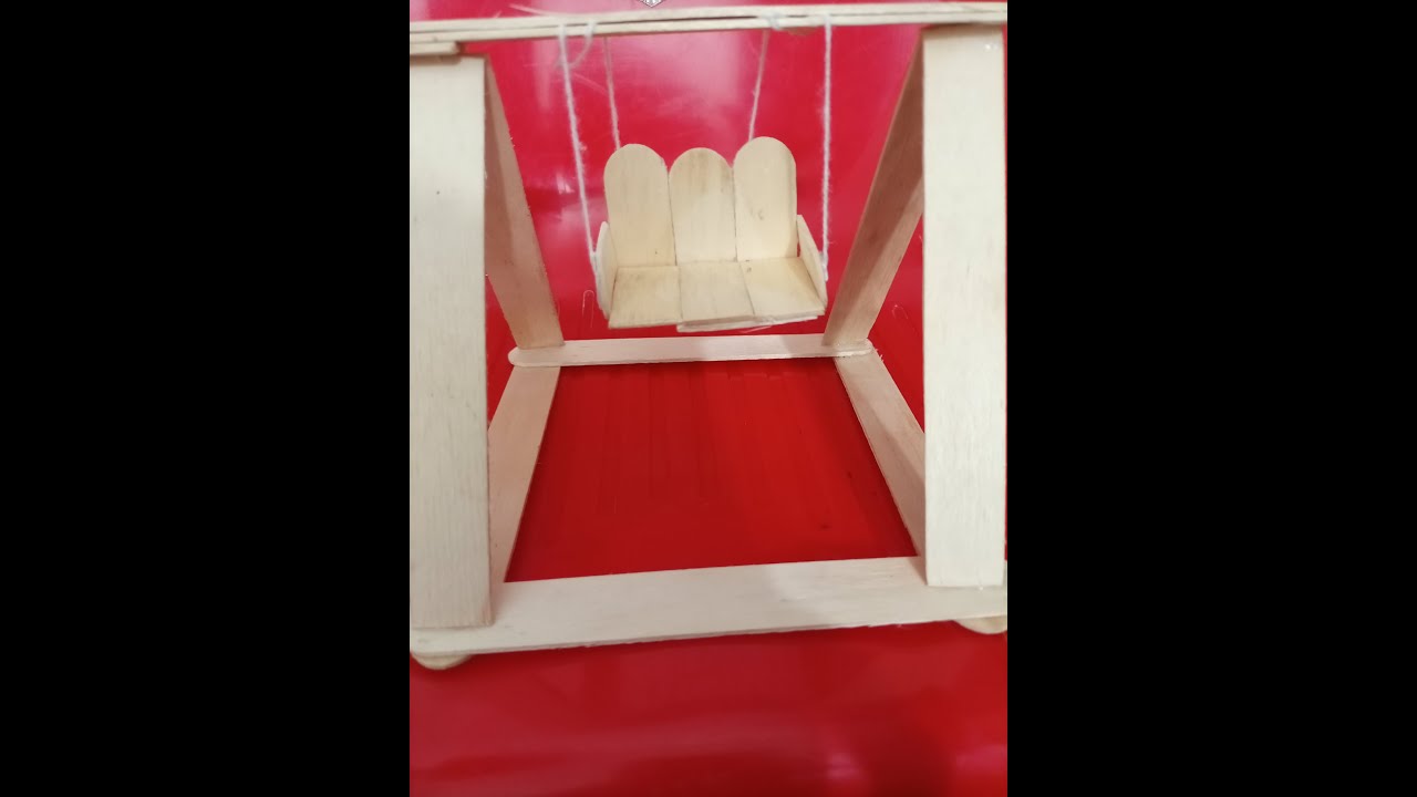 Diy Popsicle sticks craft how to make Popsicle sticks swing #diycrafts ...