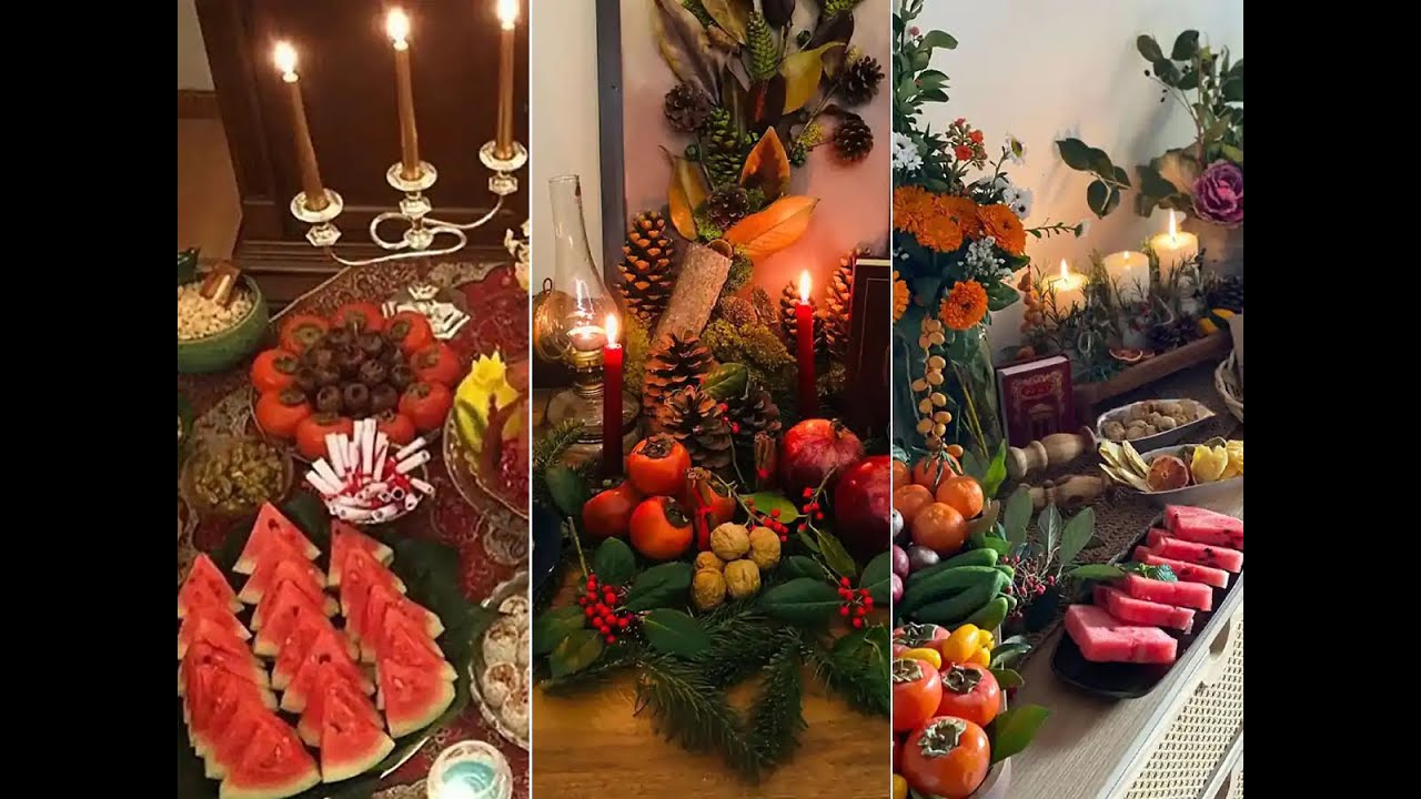 تزیین سفره شب یلدا | Yalda dinner table decoration | ديكور طاولة عشاء ...