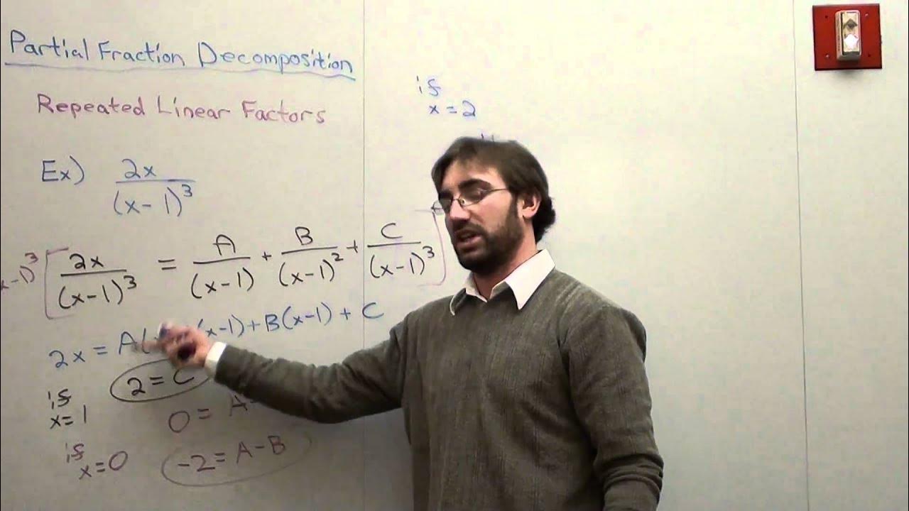 Free Math Lessons Partial Fractions Repeated Linear Factors - YouTube