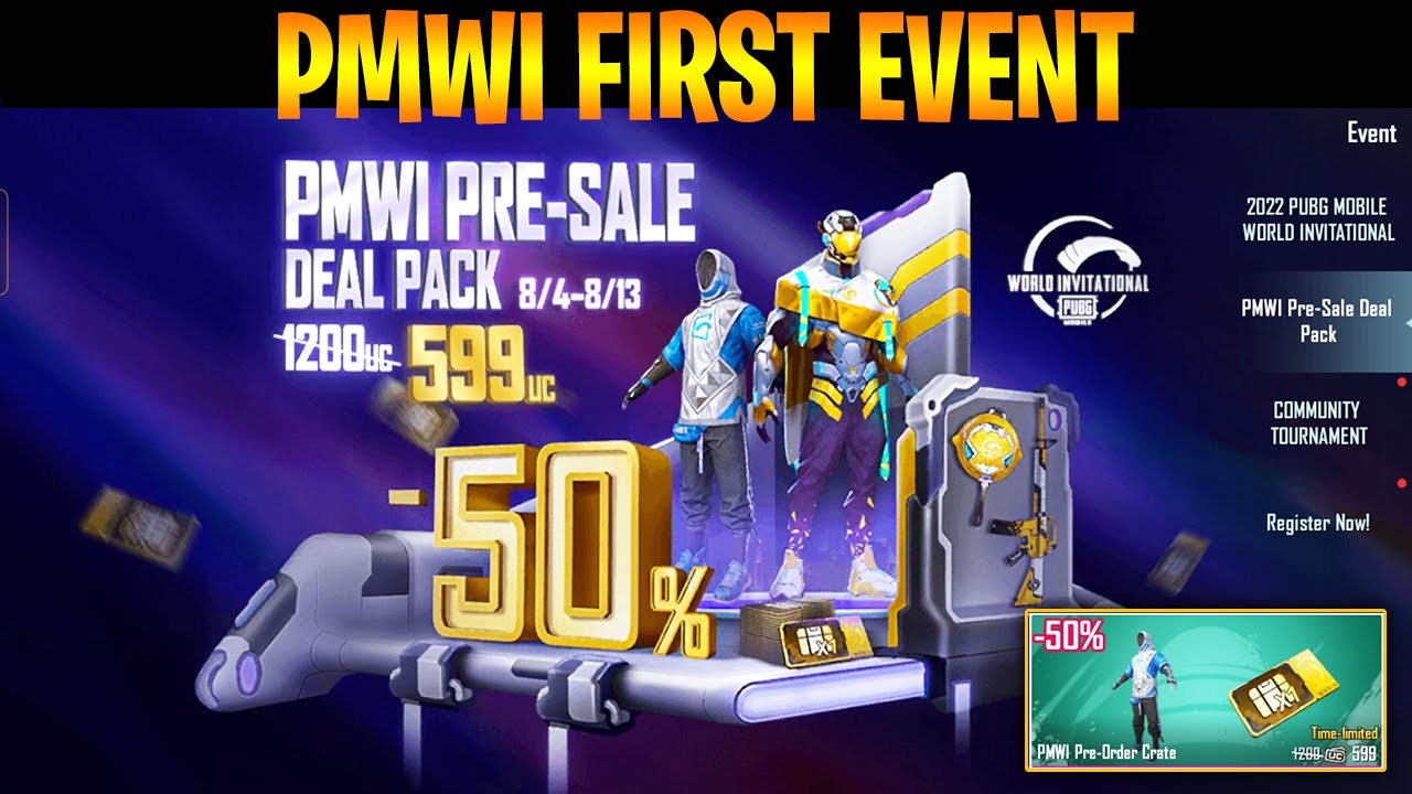 PubgMobile World Invitation First Event || Get 50% Discount On PMWI ...