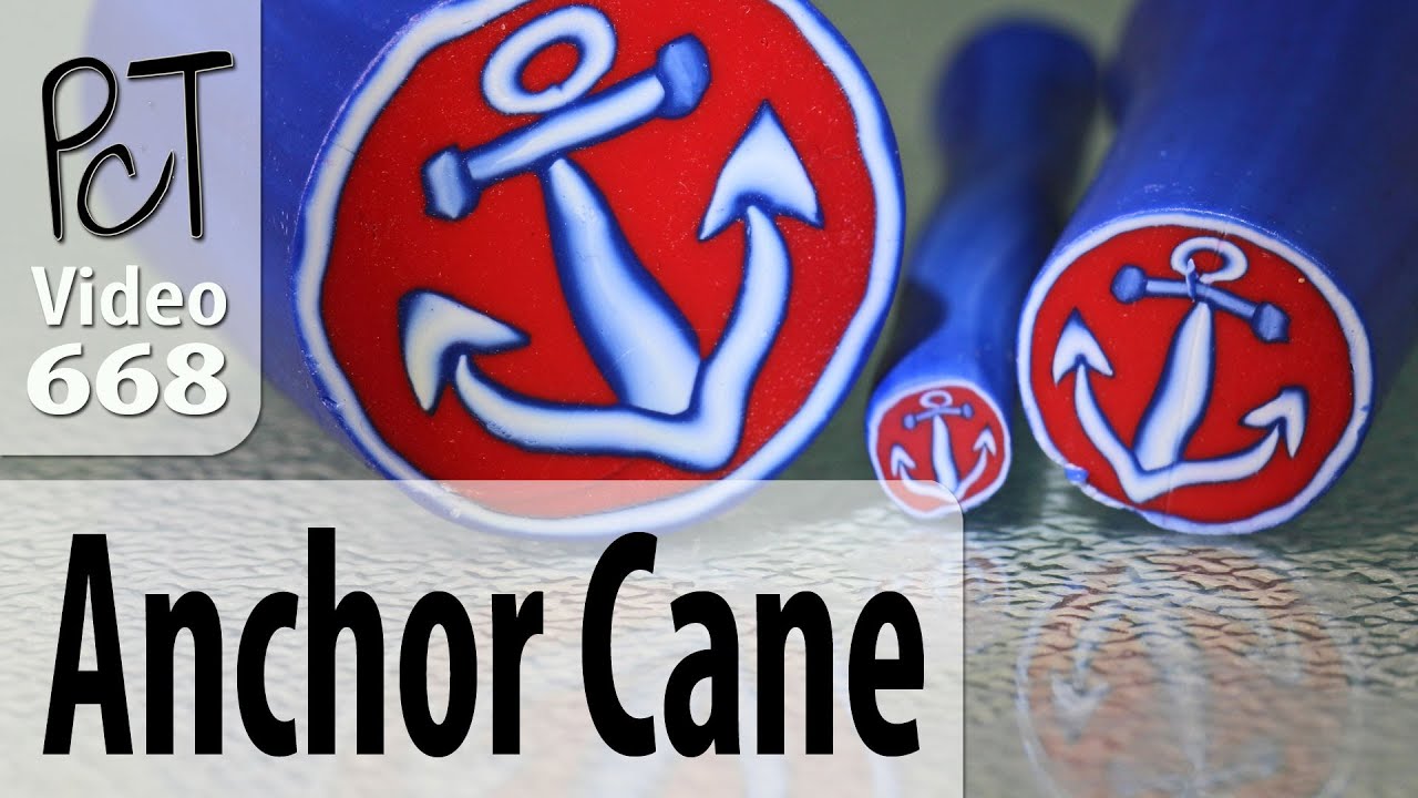Nautical Anchor Cane Polymer Clay Tutorial (Intro Vol-085) - YouTube