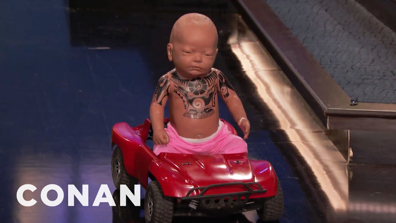 Dwayne "The Rock" Johnson’s Baby Crashes CONAN | CONAN on TBS - YouTube