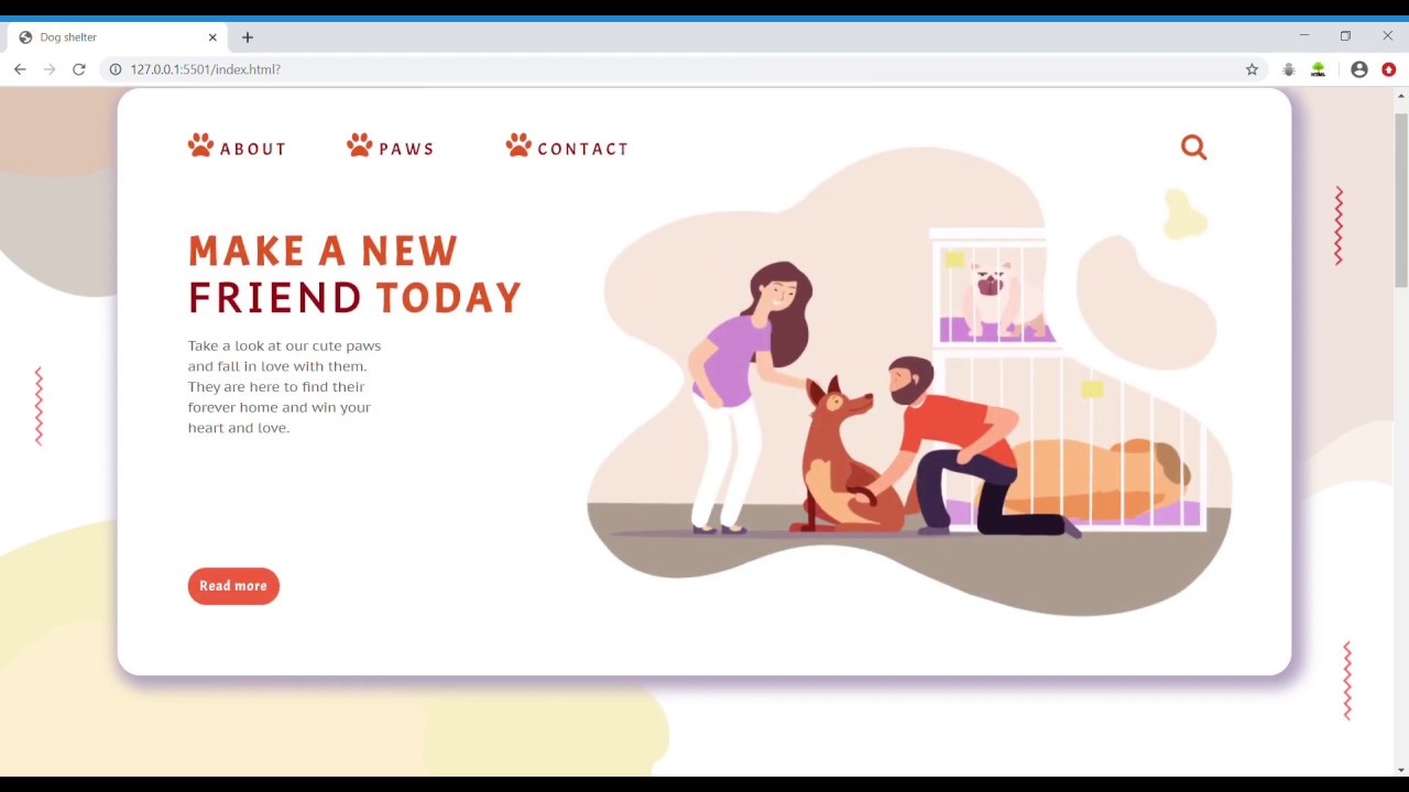 Dog Shelter Themed Website - HTML, CSS, JAVASCRIPT, ILLUSTRATOR - YouTube