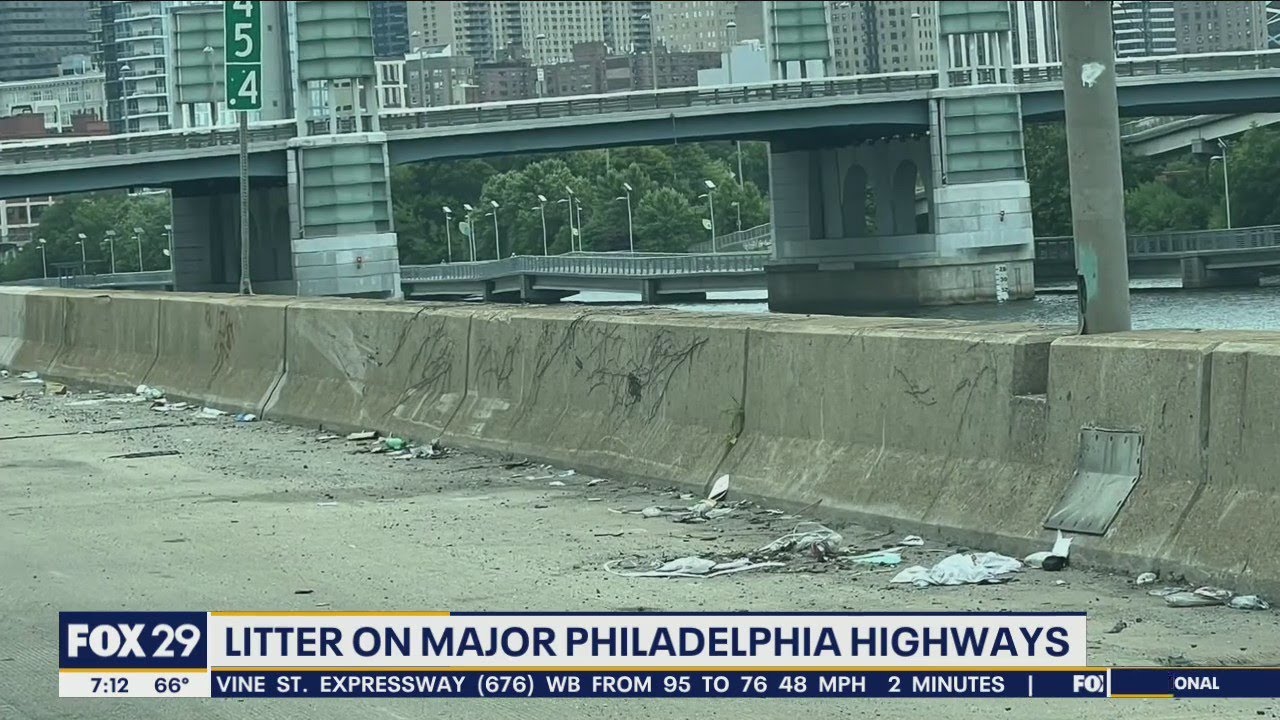 Trashadelphia: Litter found along major highways in Philadelphia - YouTube