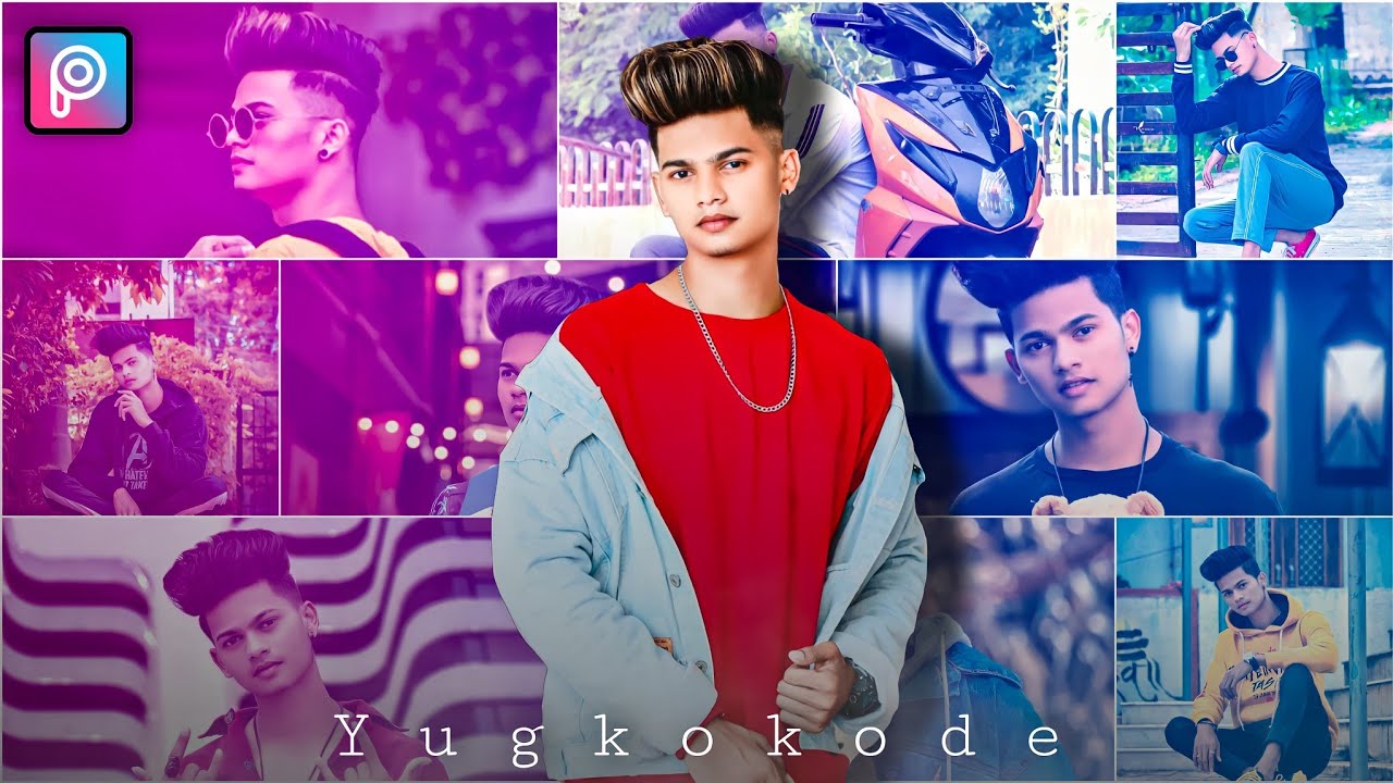 PicsArt - Dual color Collage Photo Editing tutorial || Picsart Editing ...