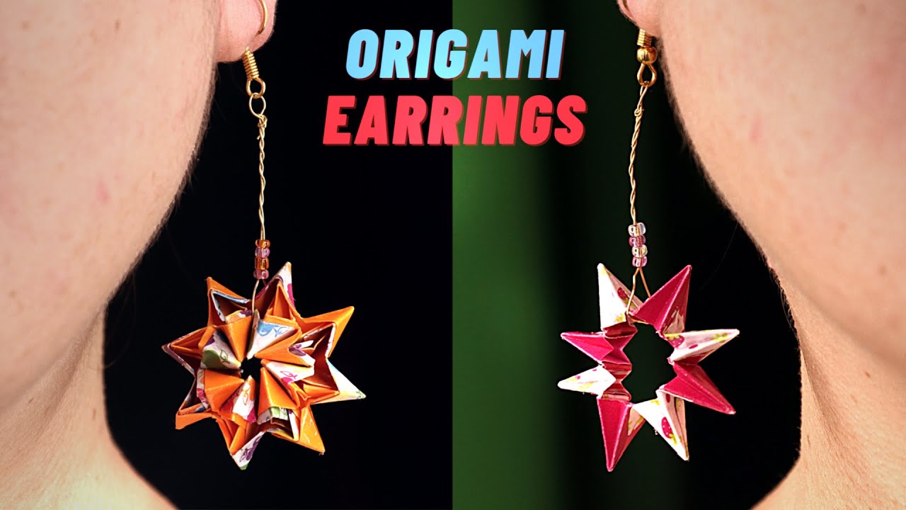 How to make Origami Earrings DIY - DIY Origami - YouTube
