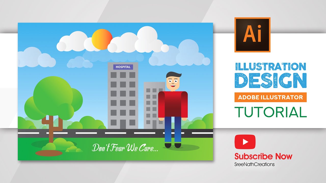 Flat Illustration Design Tutorial Adobe illustrator cs6 - YouTube