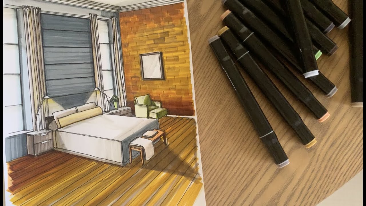 Rendering of bedroom using Markers - YouTube