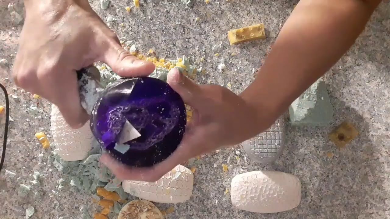 ASMR dry and sticky soap cutting! No talking. Amazing sounds! - YouTube