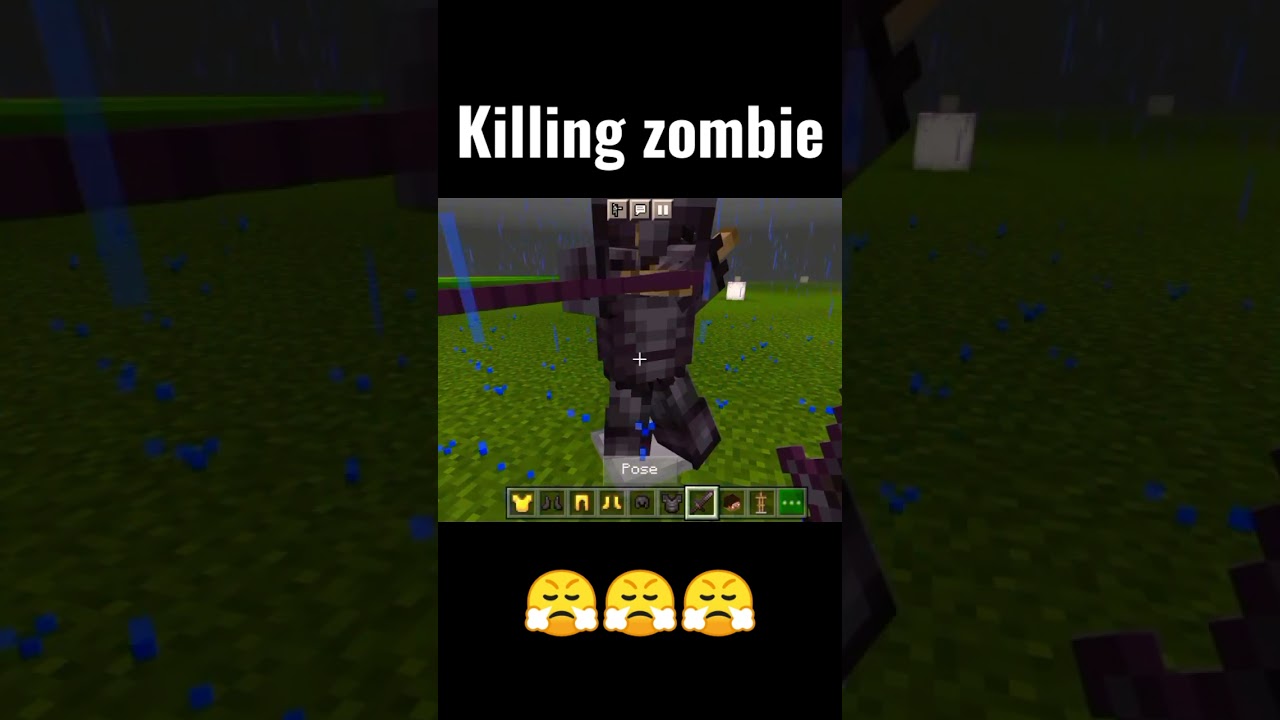 @minecraft killing zombie with full armer 😤 - YouTube