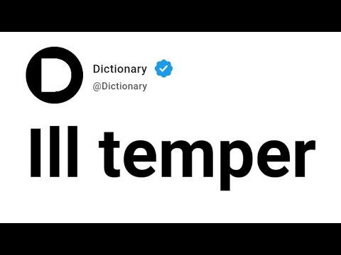 Ill temper Meaning In English - YouTube