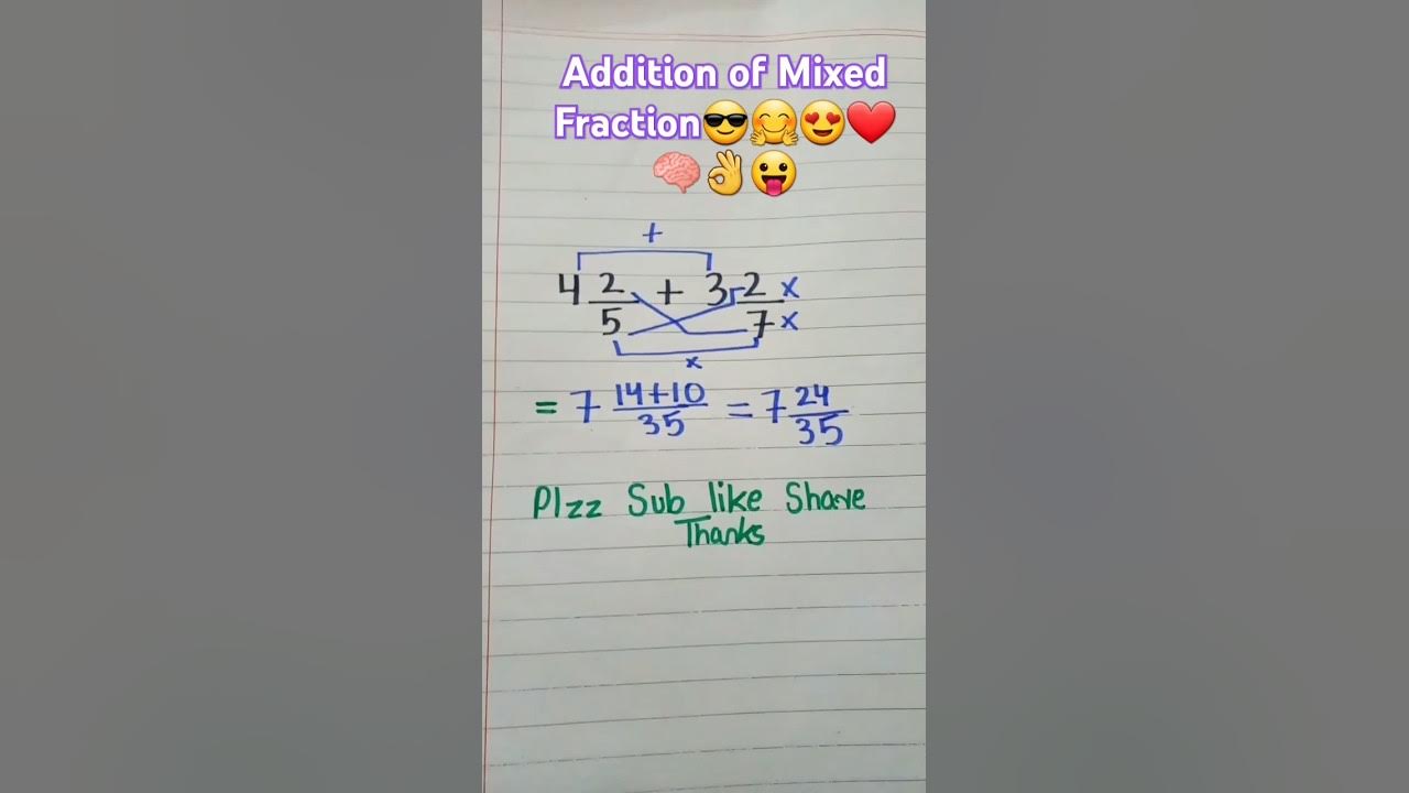 Addition | mixed Fraction | fast trick | maths trick | short trick | #ytshorts #mathstricks # ...