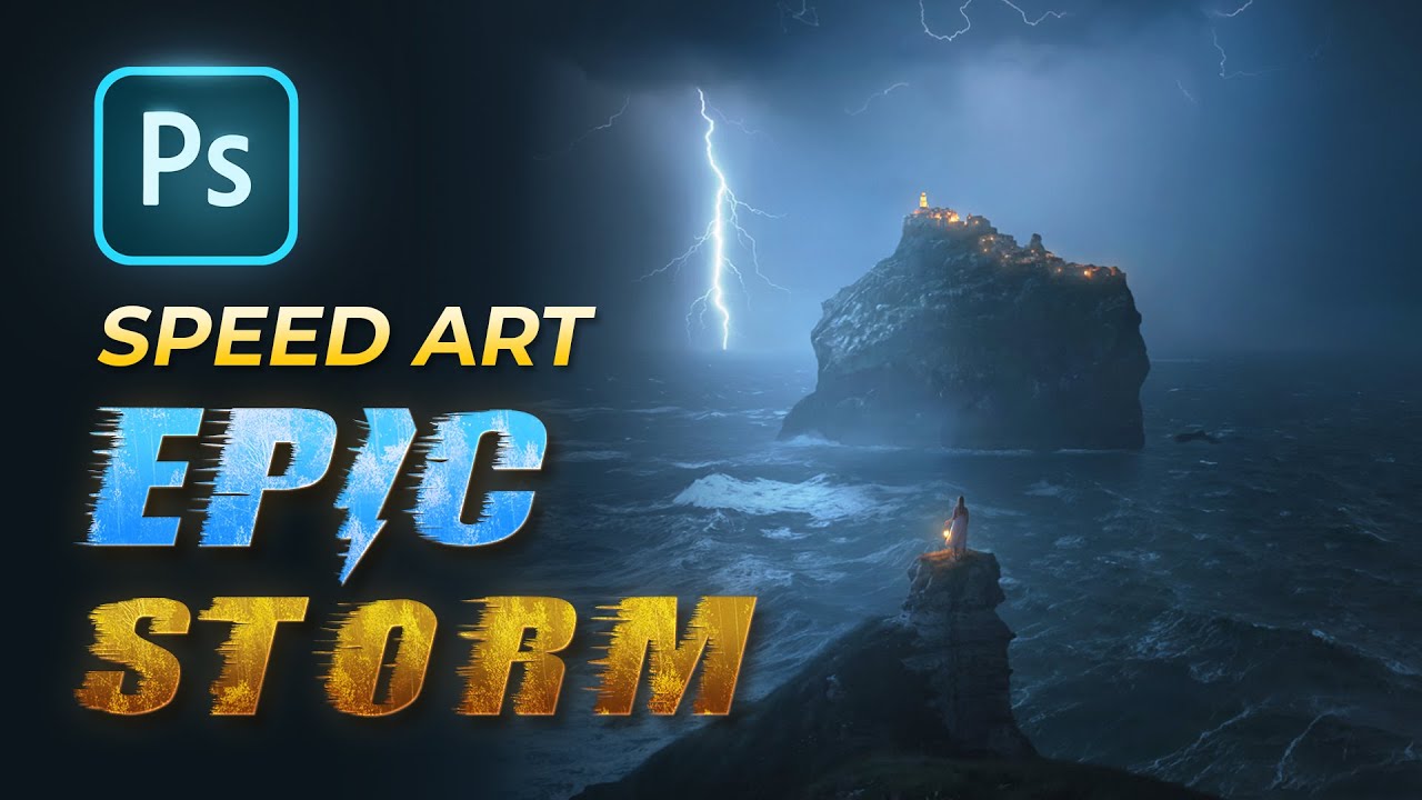 Creating an EPIC STORM Artwork In Photoshop - Speed Art - YouTube