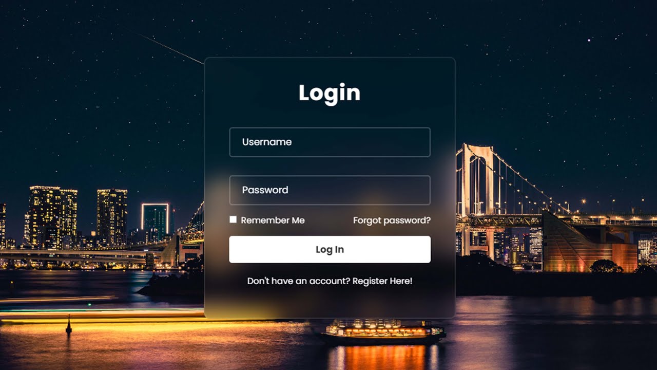 Project Glassmorphism Login Form Using Html And Css Youtube