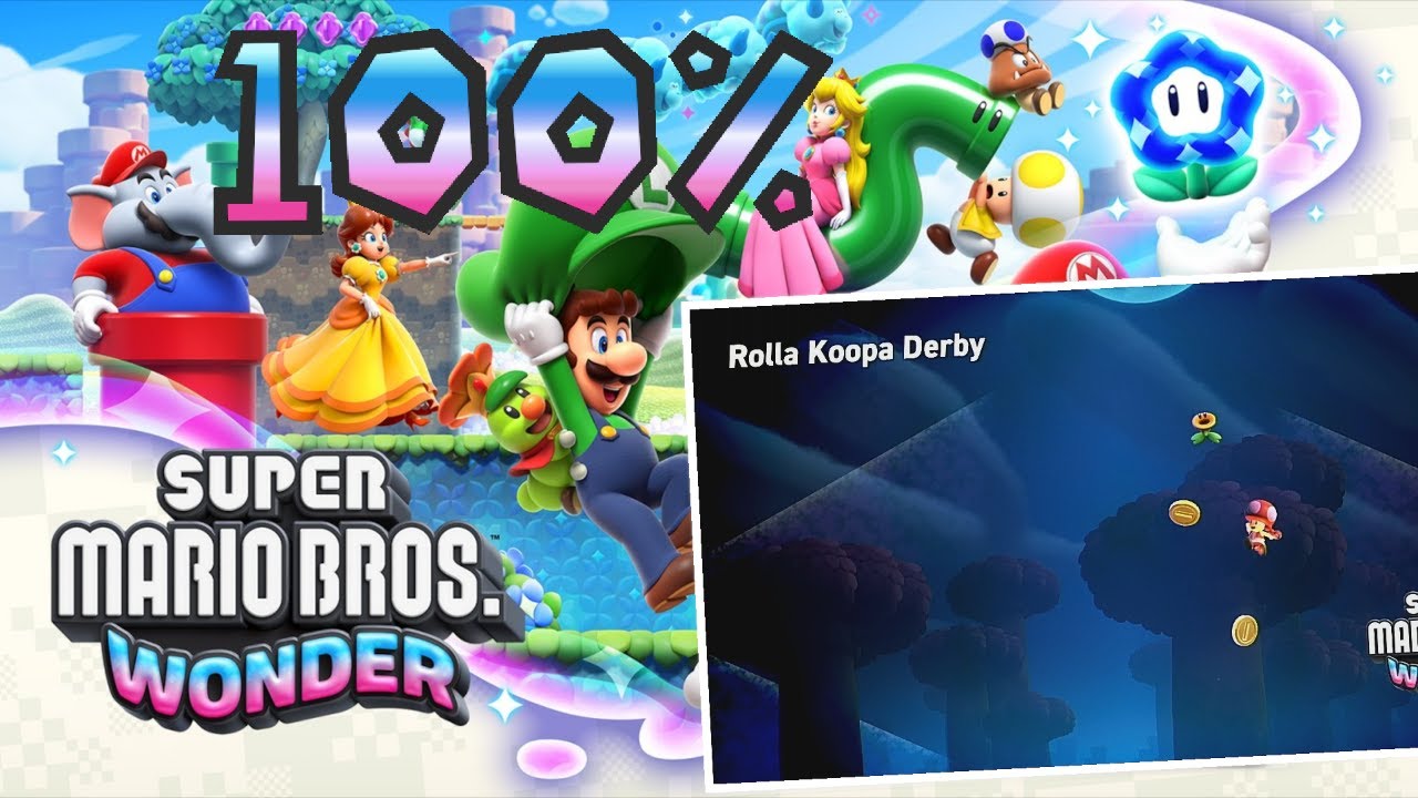 Rolla Koopa Derby - Super Mario Bros. Wonder 100% Walkthrough - YouTube