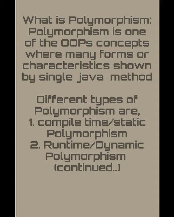 Selenium46 Java Polymorphism Compile Timestatic Vs Runtimedynamic Polymorphism Overload