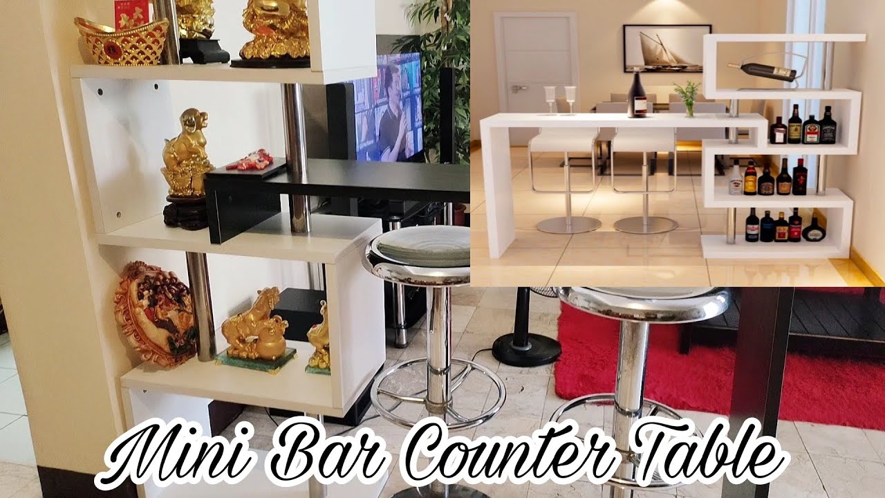 UNBOXING MODERN MINI BAR COUNTER TABLE WITH ROTATION 360 BAR COUNTER ...
