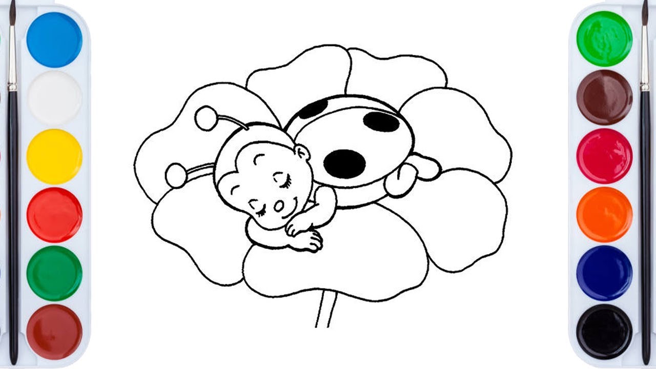 How to draw and color Cute and simple bee for kids - YouTube