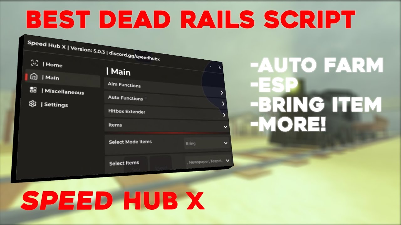 Op Dead Rails Script Speed Hub X Mobilepc Pastebin Bring Items Item Esp Hitbox Expander