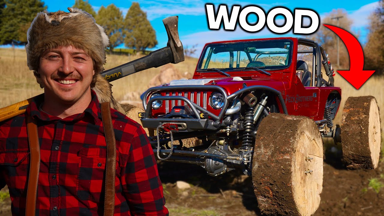 I BUILT REAL WOOD WHEELS FROM TREE - YouTube