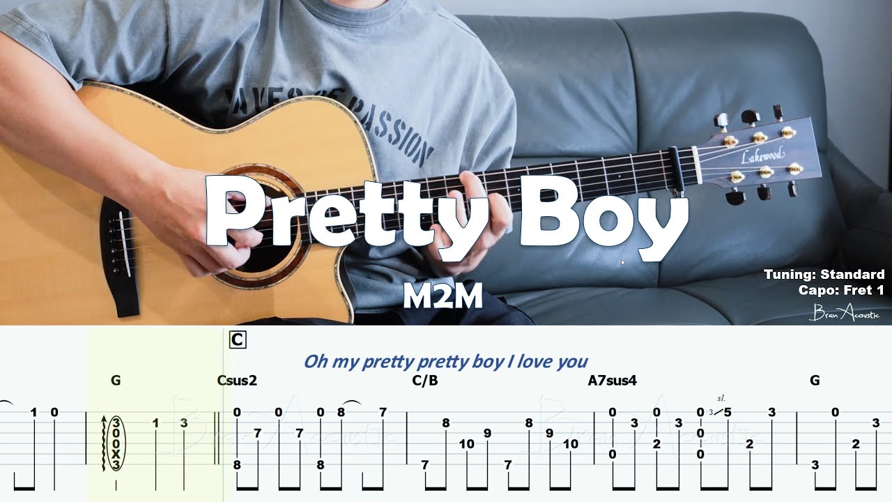 Pretty Boy - M2M / Fingerstyle Guitar / Tabs + Chords + Lyrics - YouTube