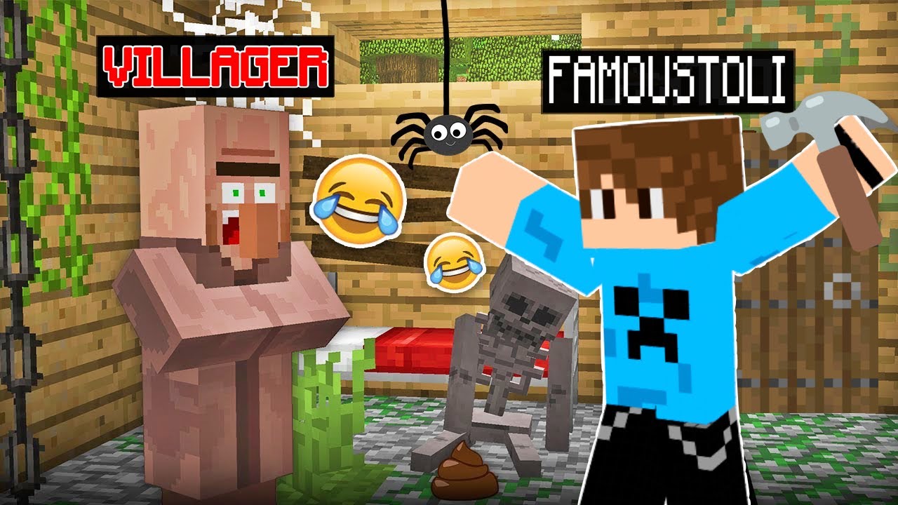 ΤΡΟΛΑΡΑ ΤΟΝ VILLAGER ΜΕ ΦΡΙΚΤΗ ΑΝΑΚΑΙΝΗΣΗ ΣΤΟ MINECRAFT - YouTube