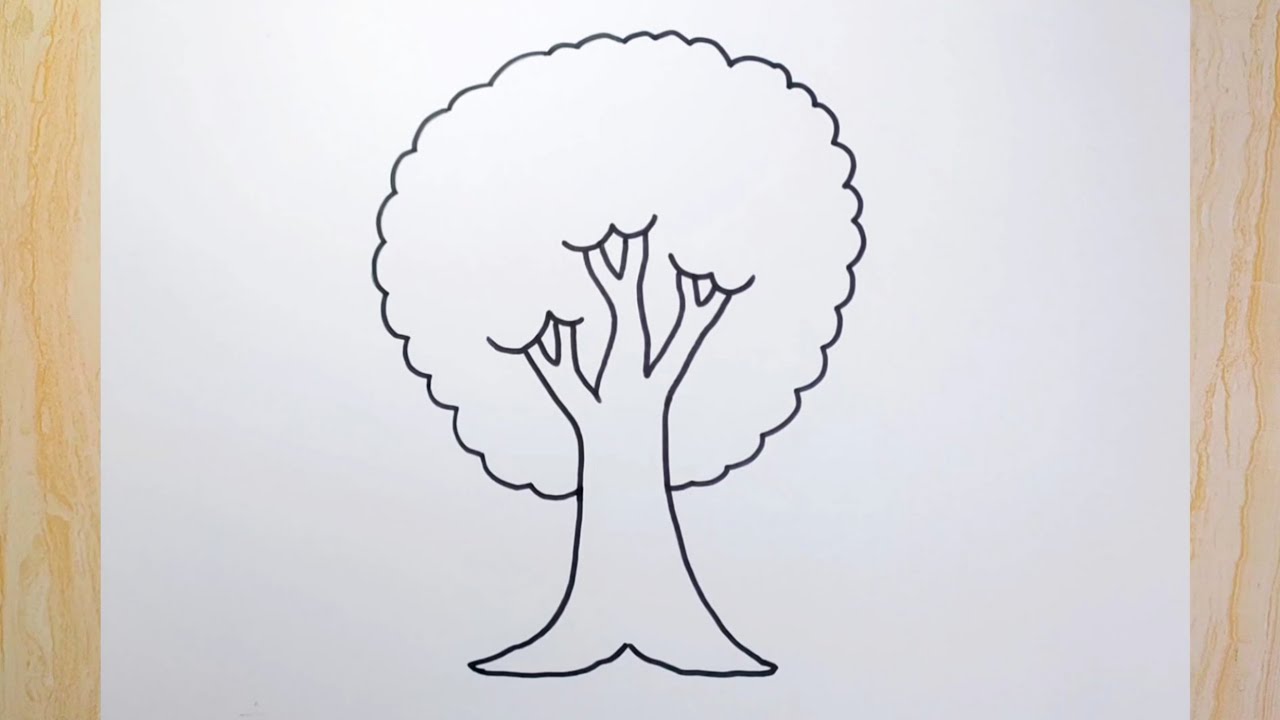Menggambar pohon yang mudah dan simple - YouTube