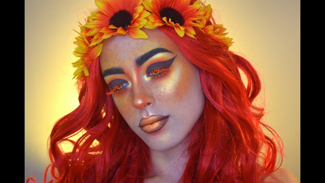Sunflower Inspired Makeup Transformation - YouTube