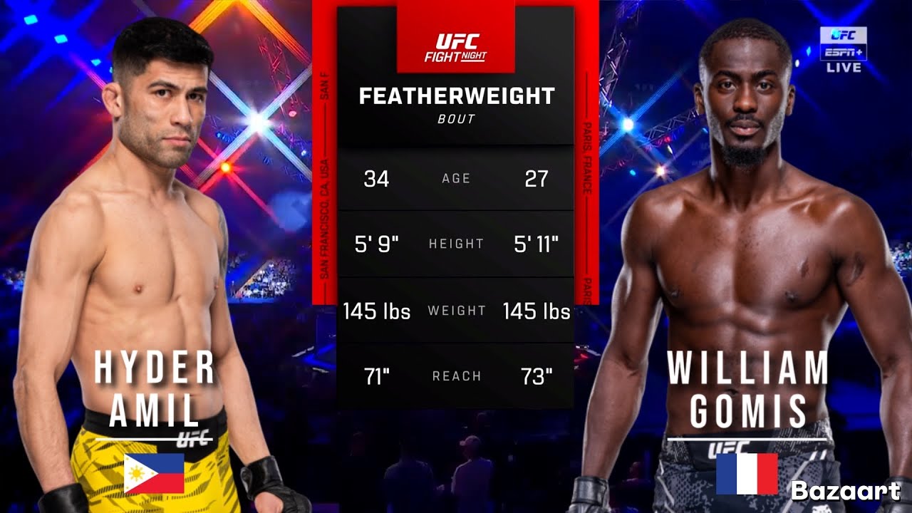 HYDER AMIL VS WILLIAM GOMIS FULL FIGHT UFC VEGAS 103 - YouTube