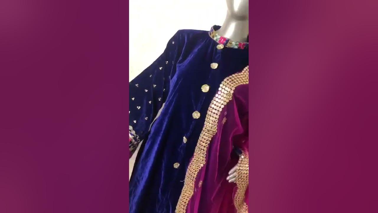 Velvet Embroided Frok Net Embroided Dupta Banarsi Trousr Youtube