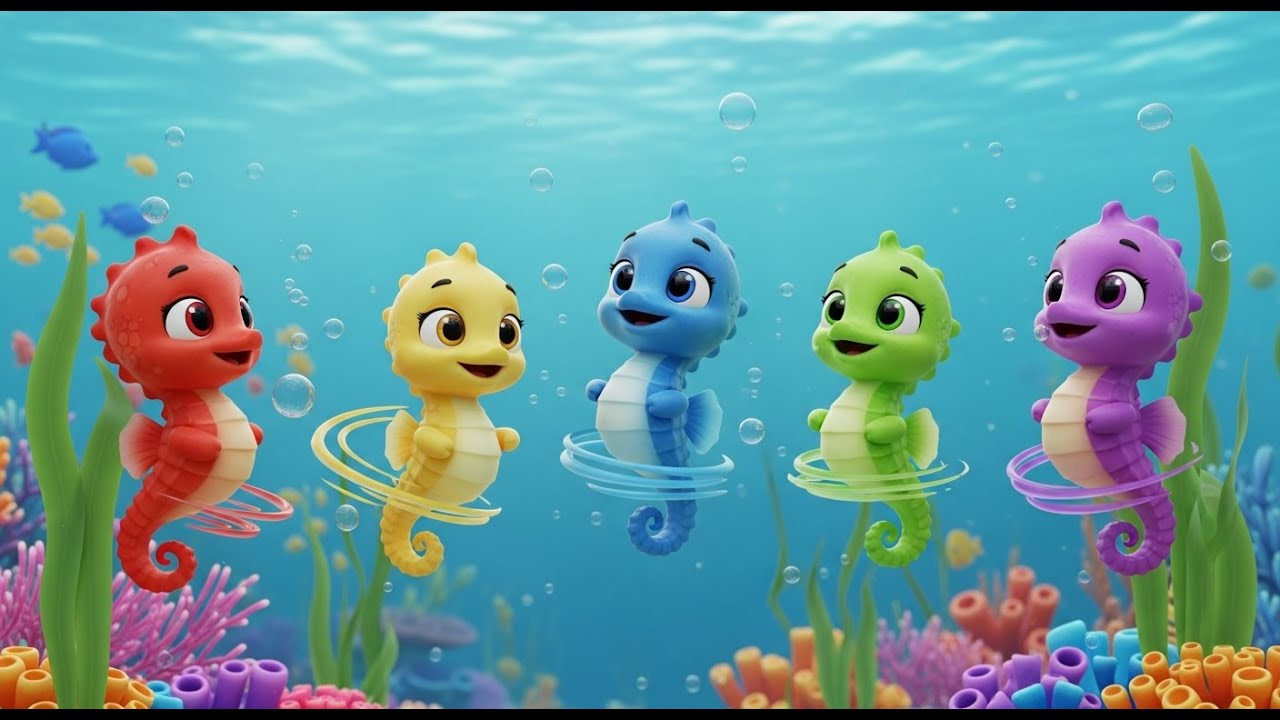 Five Little Seahorses Twirl Twirl Twirl | Nursery Rhymes for Kids ...