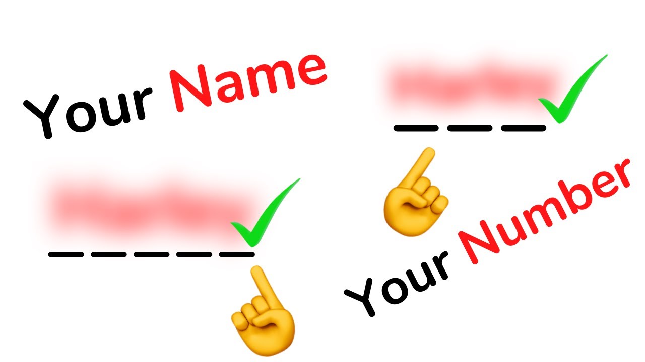 I will show your name and your number in this video - YouTube