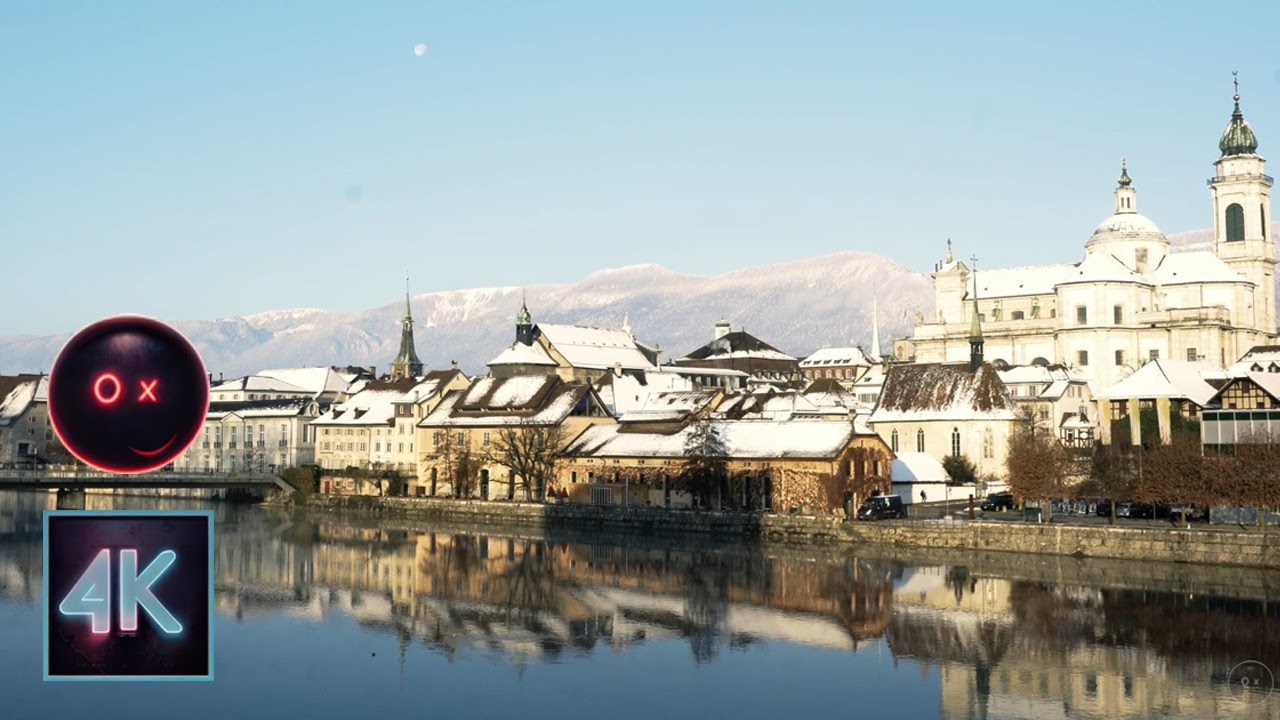 Walking Tour Snowfall morning in Solothurn Switzerland, (Binaural City ...