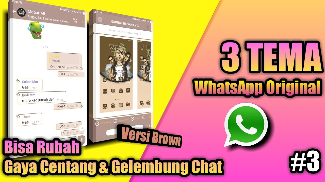 3 Tema Brown WhatsApp Original Bisa Rubah Gelembung Chat #3 - YouTube
