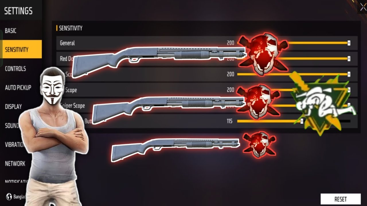 M590 auto headshot sensibilità free fire || impostazione free fire ...