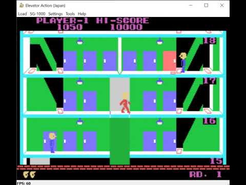 Elevator Action - SG-1000 Sega - byuu v0.8 emulator - YouTube