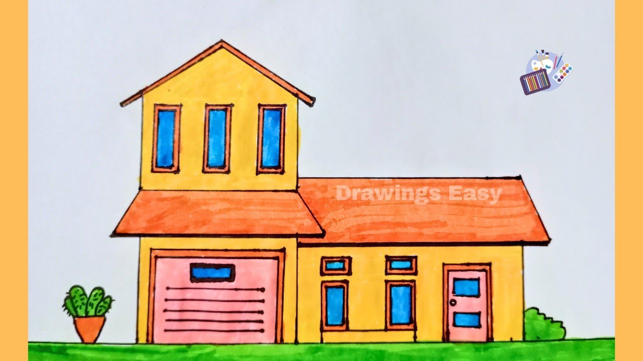 How to Draw a Easy House ll Drawing for Beginners ll Easy Drawing - YouTube