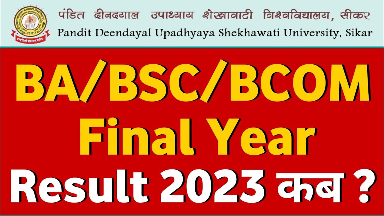 UG ( BA/BSC/BCOM ) Final Result 2023 कब ? || PDUSU Updates - YouTube