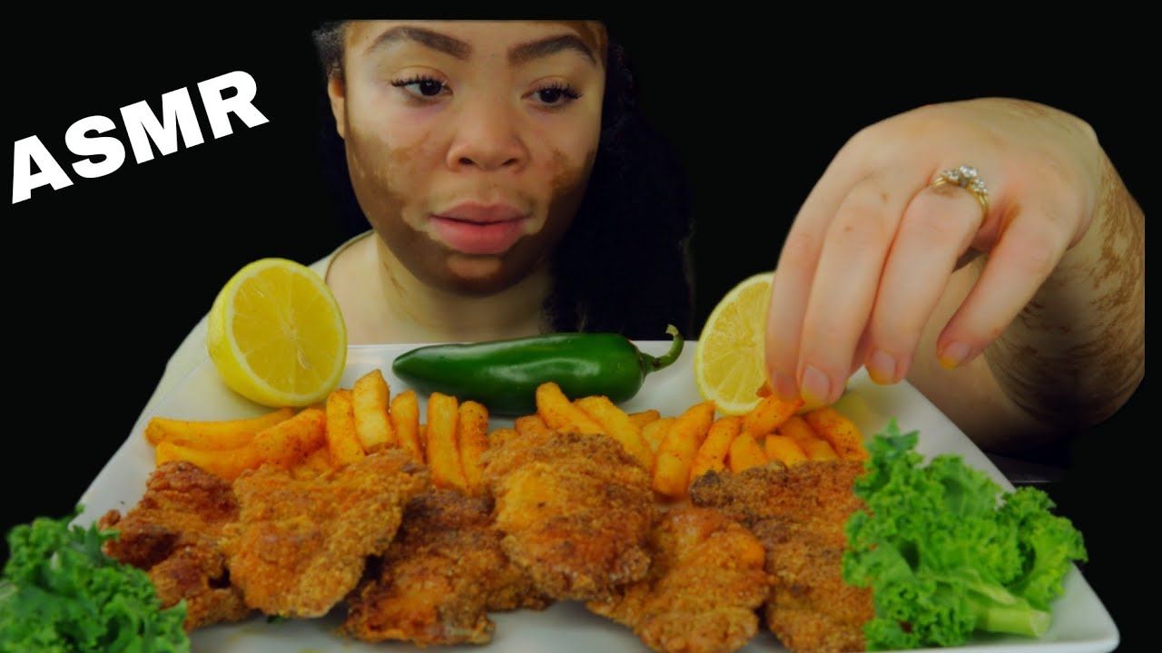 ASMR FISH AND CHIPS/ FRIED CATFISH AND FRIES MUKBANG| EATING SHOW ...