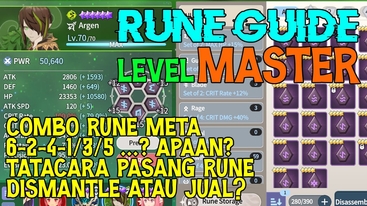 Cara Pasang Combo Rune Terbaik. Rune Guide MASTER level Summoners War ...