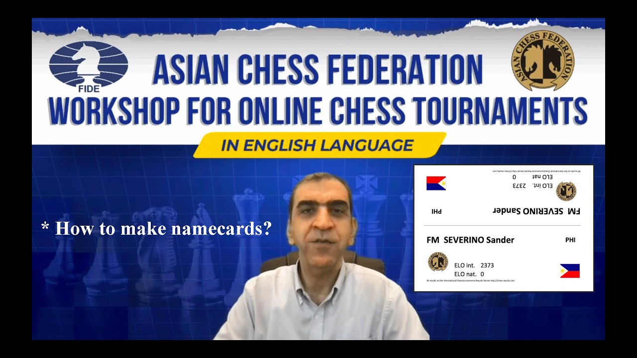 How to make name cards for chess tournaments - YouTube
