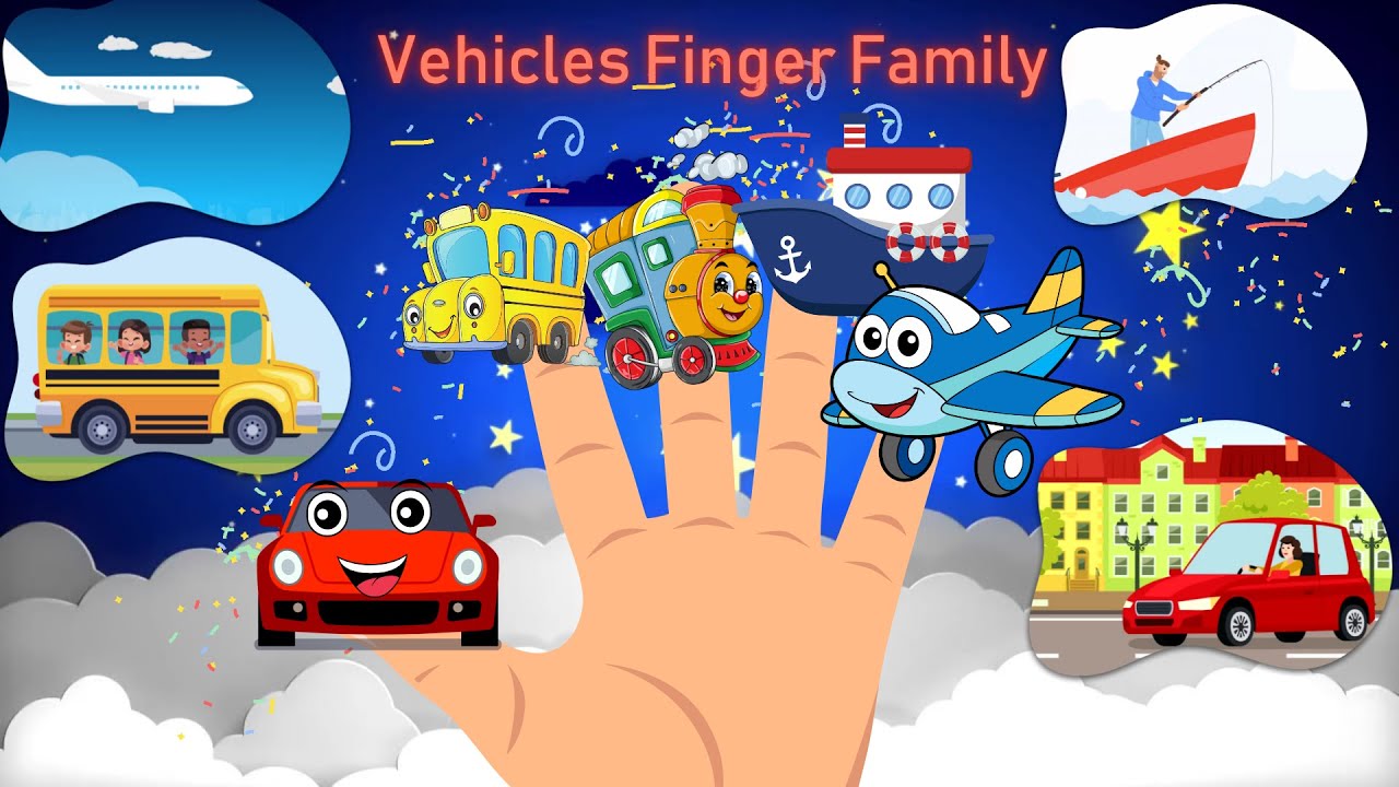 Finger Family (Vehicles Version) | Transport Finger Family | nursery ...