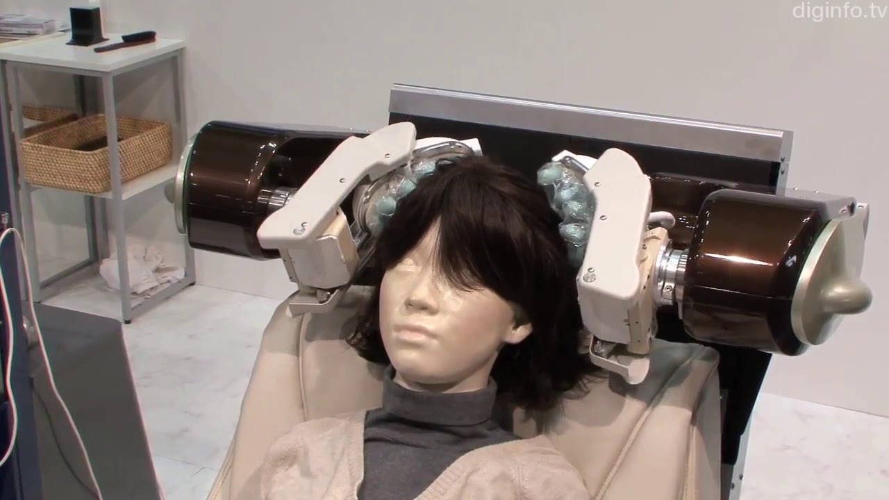 Panasonic develops a prototype dry head spa robot #DigInfo - YouTube